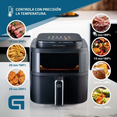 Freidora de Aire Airfryer Grunkel Black Light Fryer 6 Litros 1400 W
